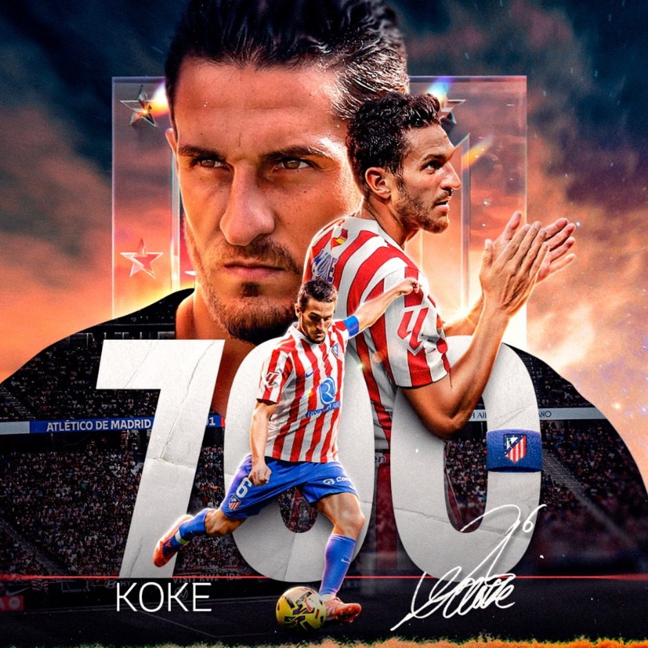 Koke Resurrección, 700 partidos como jugador del Atlético de Madrid